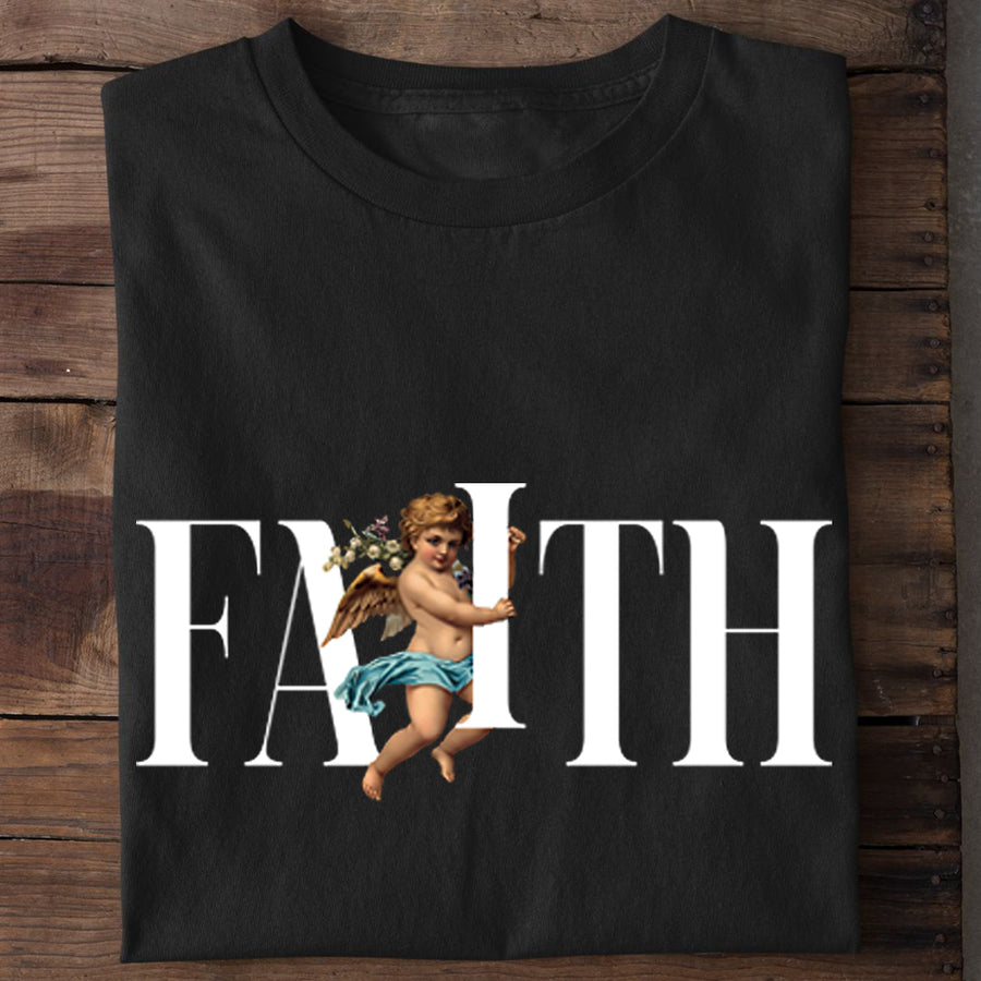 Faith_Angel Shirt FrontPrint | Christliche Kleidung | Christliches ...